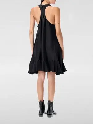 ANINE BING Ruffled Hem Mini Dress - Black