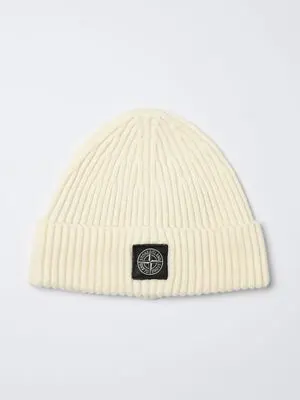 Stone Island Ribbed Beanie - Yellow Cream
