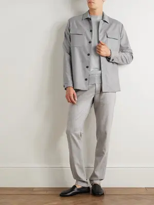 Eleventy Slim-fit Wool Sweater - Gray