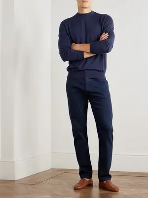 Eleventy Slim-fit Merino Wool Sweater - Blue