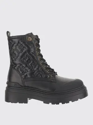 Pinko Lace-up Combat Boots - Black