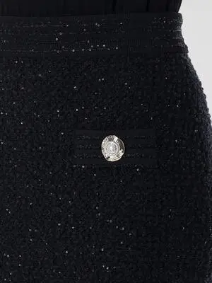 Balmain Textured Mini Skirt - Black