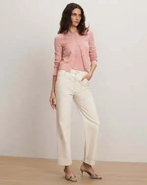 Veronica Beard Leah Straight-Leg Jean Ecru