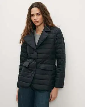 Veronica Beard Campbell Dickey Puffer Blazer - Navy