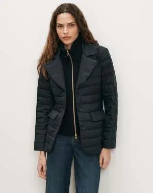 Veronica Beard Campbell Dickey Puffer Blazer - Navy