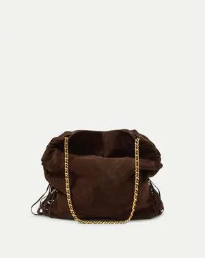 Veronica Beard Large Fringe Slouch Bag