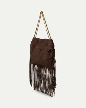 Veronica Beard Large Fringe Slouch Bag