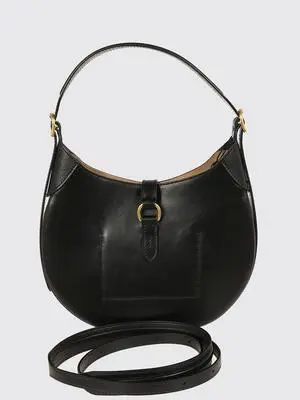 Polo Ralph Lauren Id Pony Logo Leather Shoulder Bag - Black