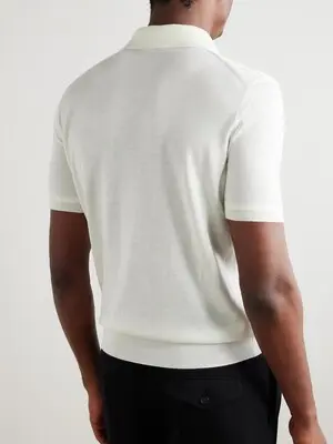 TOM FORD Cashmere And Silk-blend Polo Shirt - White