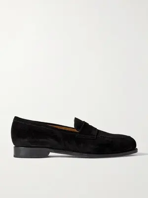 Men's Suede Black Loafers