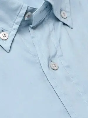 TOM FORD Button-down Collar Lyocell Shirt - Blue