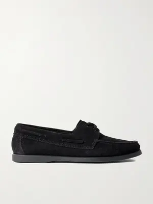 MORJAS Suede Boat Shoes - Black