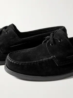 MORJAS Suede Boat Shoes - Black