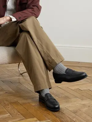 MORJAS Full-grain Leather Penny Loafers - Black