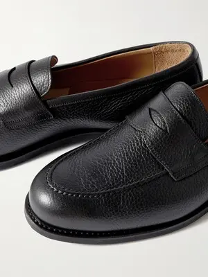 MORJAS Full-grain Leather Penny Loafers - Black