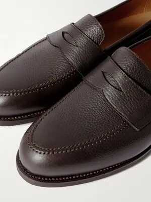 MORJAS Full-grain Leather Penny Loafers - Brown