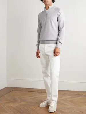 Eleventy Cashmere Half-zip Sweater - Gray