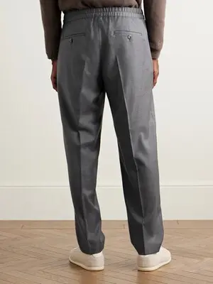 Caruso Slim-fit Pleated Wool Drawstring Trousers
