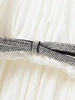 Loewe Embellished Asymmetric Draped Silk-jersey Halterneck Dress