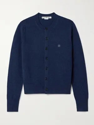 Acne Studios Appliquéd Wool Cardigan - Blue