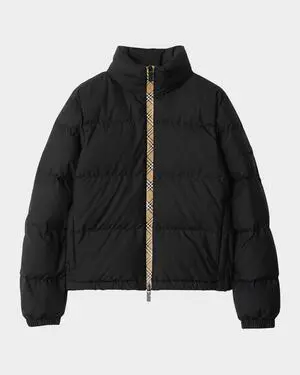 Burberry Ambleside Zip-up Puffer Jacket With Hood - Black