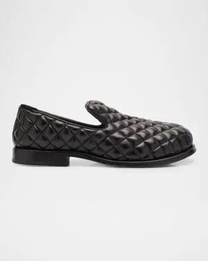 Moschino Camden Quilted Leather Loafers - Black