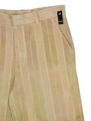 Fendi Terry Ff-jacquard Stripe Shorts