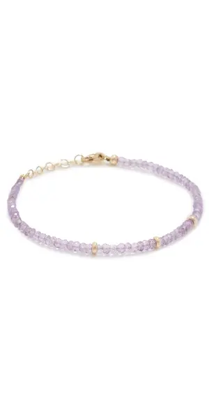 Ef Collection 14k Amethyst Bead Bracelet - 14k Yellow Gold