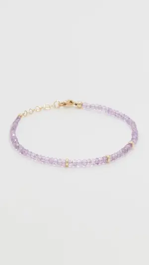 Ef Collection 14k Amethyst Bead Bracelet