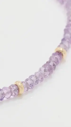 Ef Collection 14k Amethyst Bead Bracelet