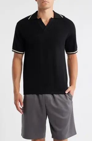 MAVRANS Textured Polo Sweater - Black