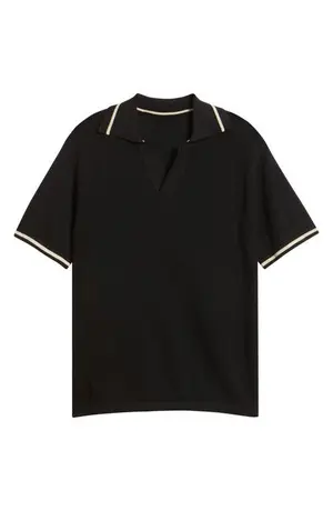 MAVRANS Textured Polo Sweater - Black
