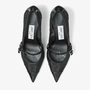 JIMMY CHOO Aren Pump 65 Spazzolato And Heart Mesh Pumps With Pearl Charm