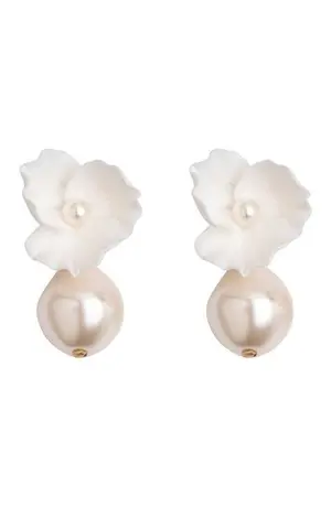 JENNIFER BEHR Clarabel Drop Earrings - Cream
