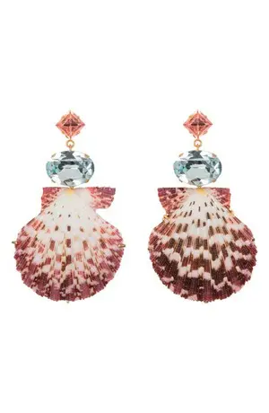 JENNIFER BEHR Aegean Shell Drop Earrings Sunset