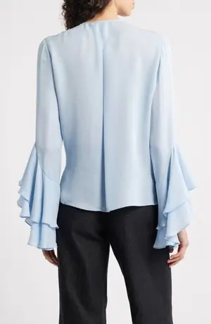 Kobi Halperin Cascading Ruffle Silk Shirt