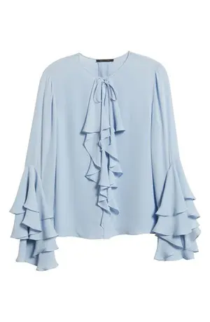 Kobi Halperin Cascading Ruffle Silk Shirt