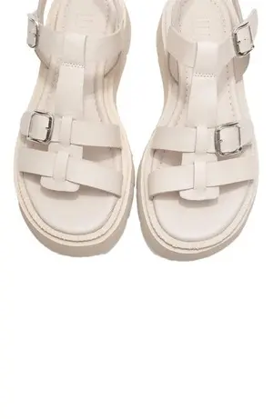 FOREVER & ALWAYS SHOES Melvin Leather Sandals - Beige Leather
