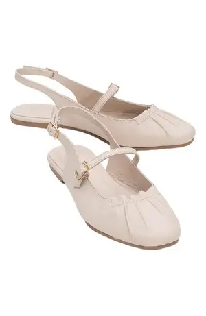 FOREVER & ALWAYS SHOES Leather Closed-toe Sandal - Beige Leather