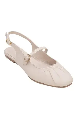 FOREVER & ALWAYS SHOES Leather Closed-toe Sandal - Beige Leather