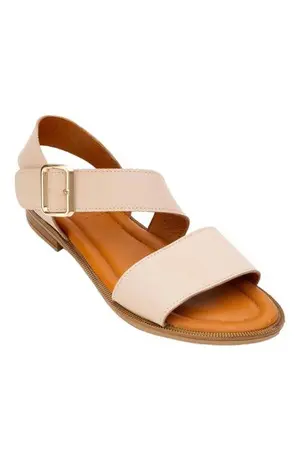 FOREVER & ALWAYS SHOES Majesty Leather Sandal - Beige Leather