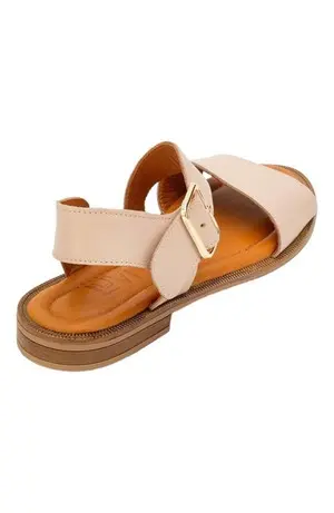 FOREVER & ALWAYS SHOES Majesty Leather Sandal - Beige Leather