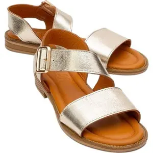 FOREVER & ALWAYS SHOES Majesty Leather Sandal Gold Leather