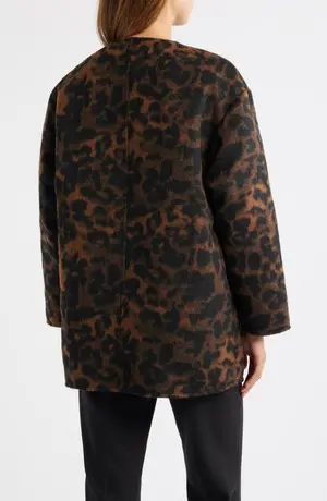 Anne Klein Leopard Print Topper Coat