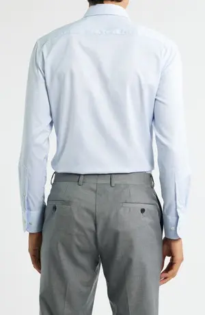 1863 BY ETERNA Luxury Slim Fit Micro Stripe Non-iron Dress Shirt