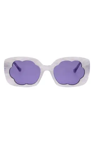 FLORENCE BY MILLS 57mm Rectangular Sunglasses - Pearl Purple