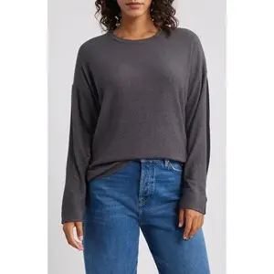 Loveappella High-low Tunic Top - Grey/black