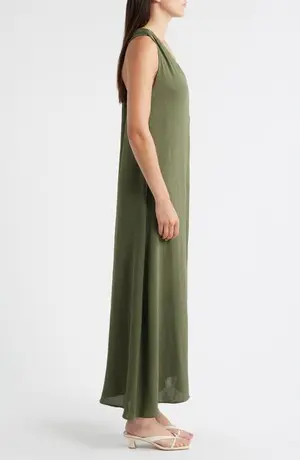 Halogen Twist Back Sleeveless Maxi Dress