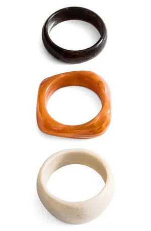 Mango Set Of 3 Acrylic Bracelets - Orange
