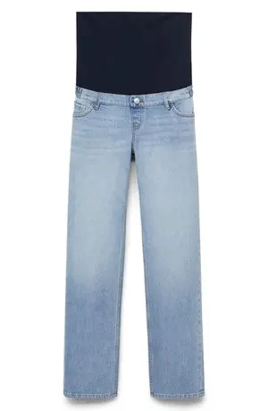 Mango Over-the-bump Straight Leg Maternity Jeans - Medium Blue